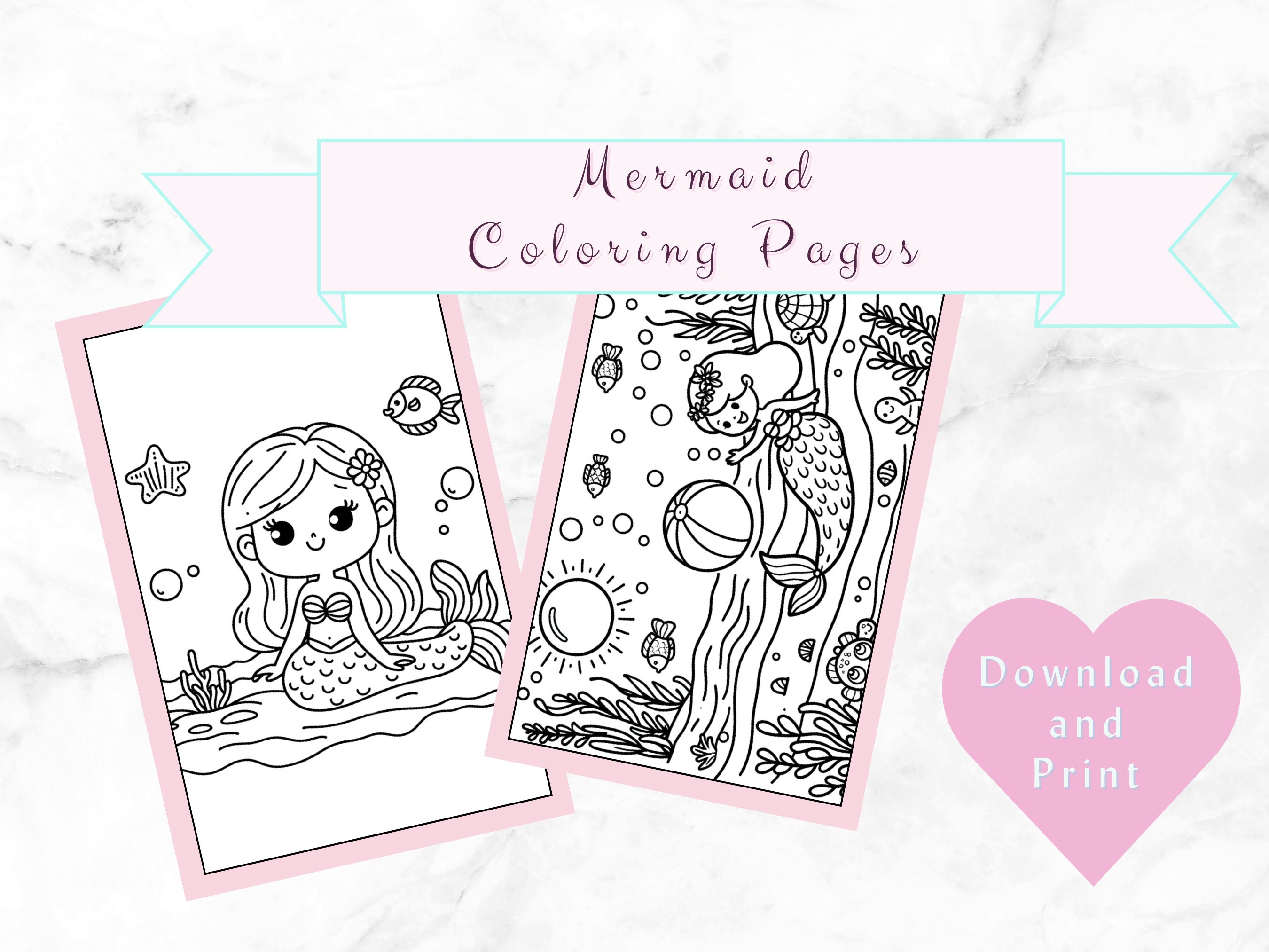 Mermaid Coloring Pages 15 Enchanting Underwater Scenes Printable ...