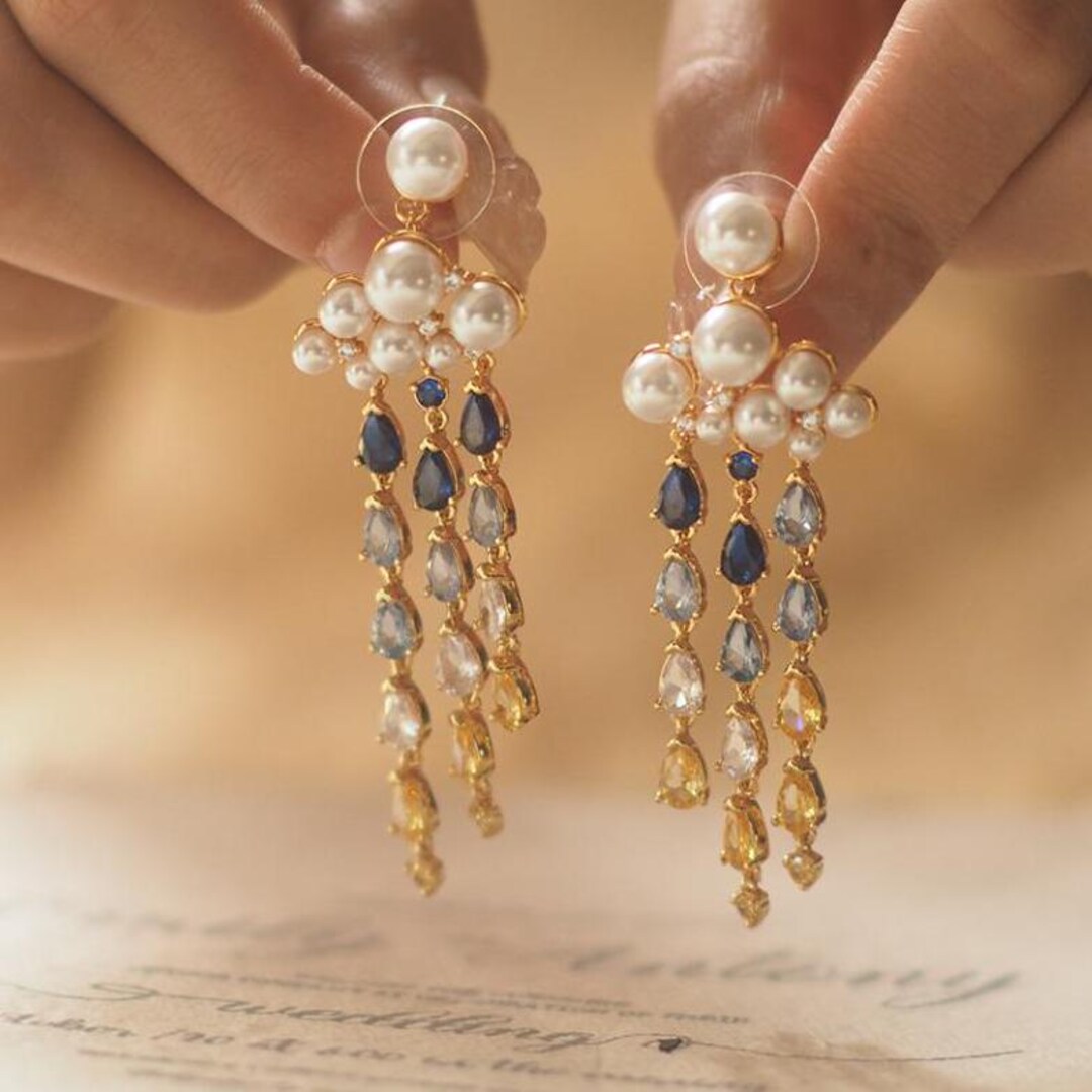 Cloud Drop Earrings Raindrop Zircon Pearl Tassel Earrings Unique Elegant Dangle Jewelry - Etsy