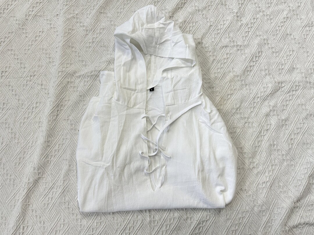 White Medieval Viking Tunic, Renaissance Pirate Tunic, Gothic Pirate ...