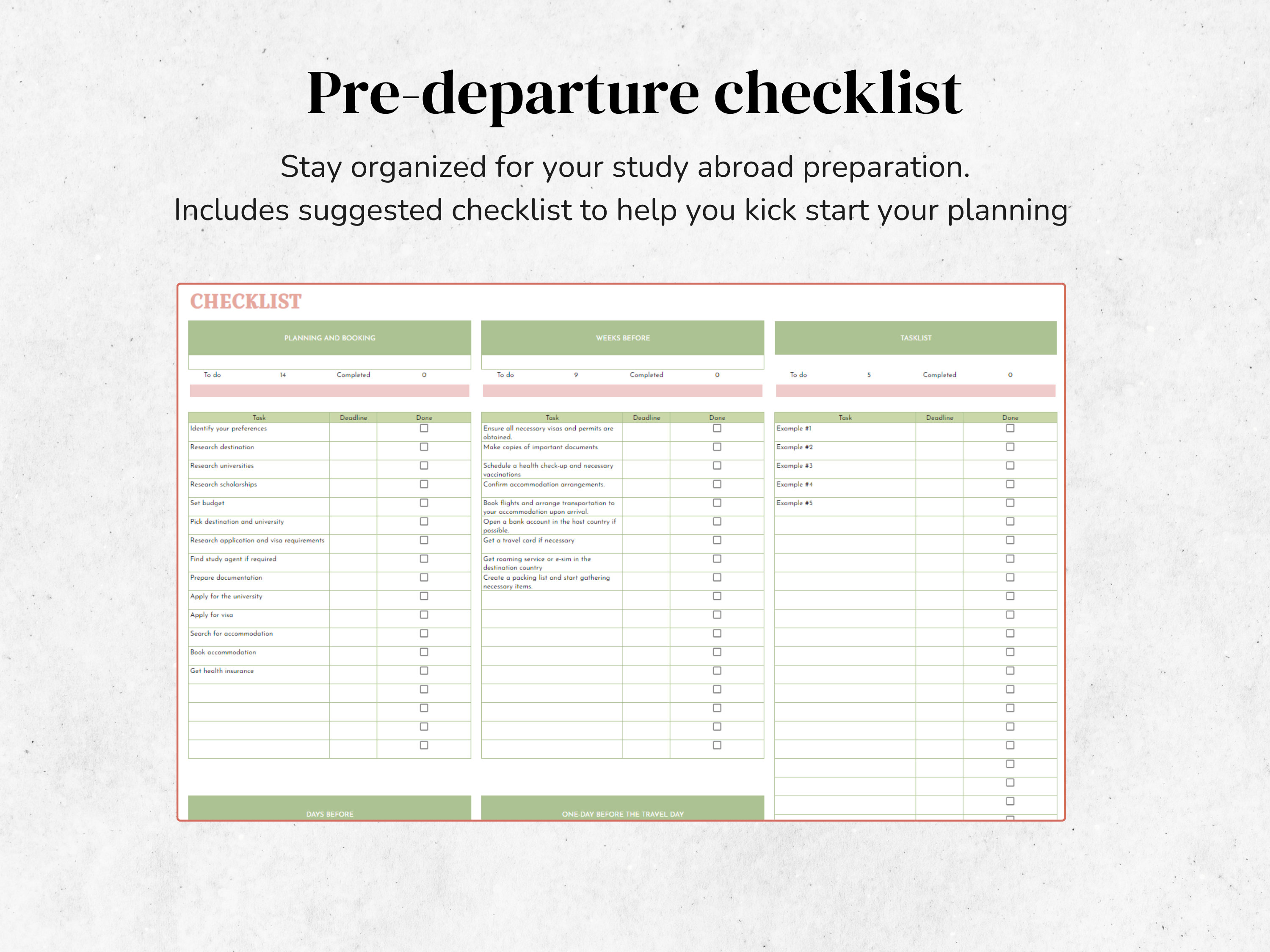 Study Abroad Planner Google Sheet, Student Budget Tracker, Scholarship ...