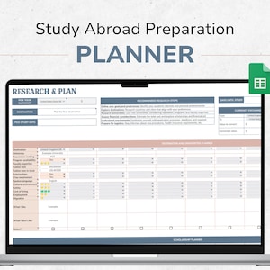 Study Abroad Preparation Planner Spreadsheet | Scholarship Tracker ...