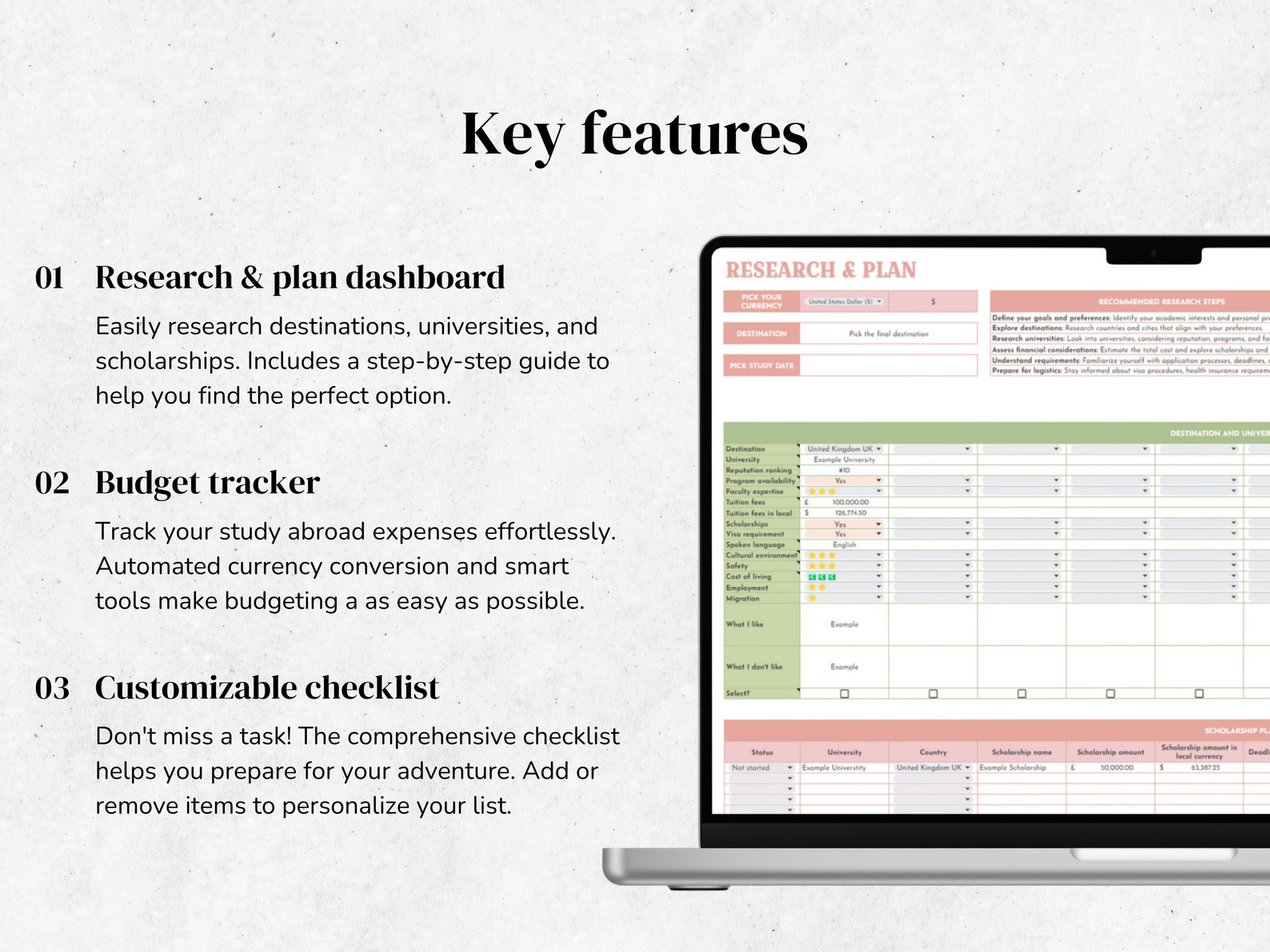Study Abroad Planner Google Sheet, Student Budget Tracker, Scholarship Planner, Study Abroad ...