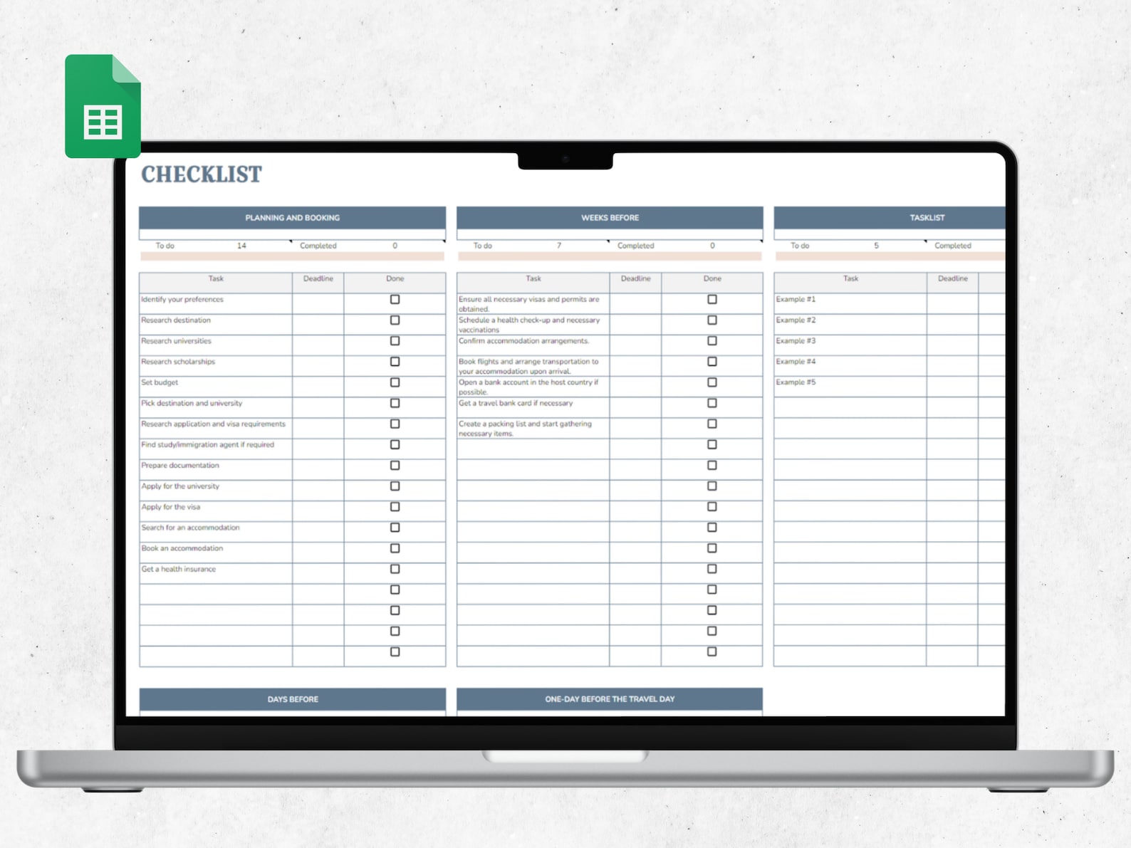 Study Abroad Preparation Planner Spreadsheet | Scholarship Tracker ...