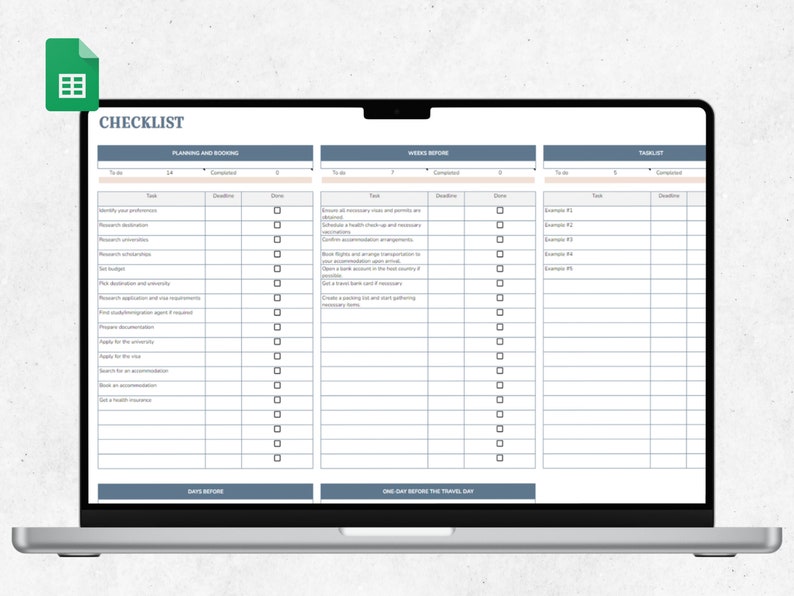 Study Abroad Preparation Planner Spreadsheet | Scholarship Tracker ...