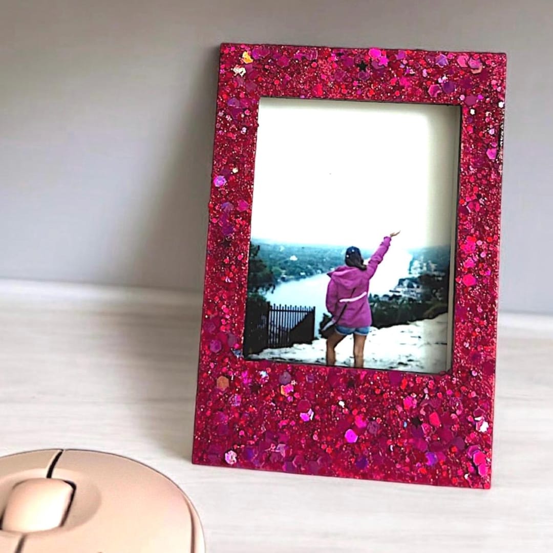 Hot Pink GLITTER Mini-picture Frame for Fujifilm Instax Mini or Small ...