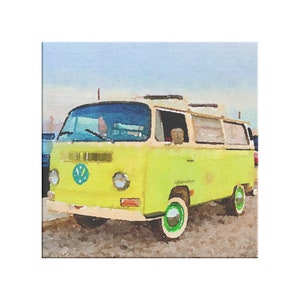 VW Bus Watercolor Canvas - Etsy