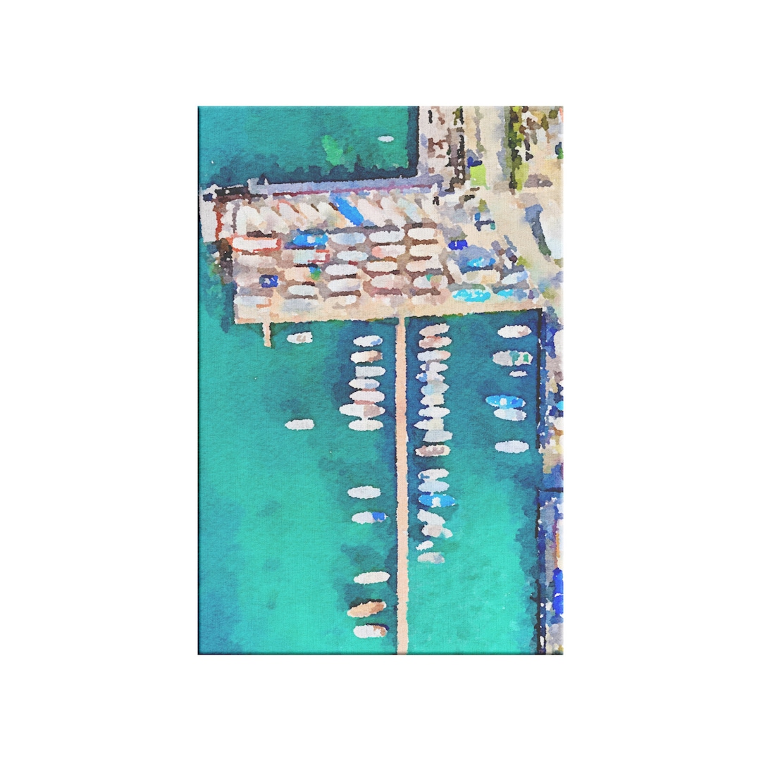 Boats of Capri Watercolor Canvas - Etsy