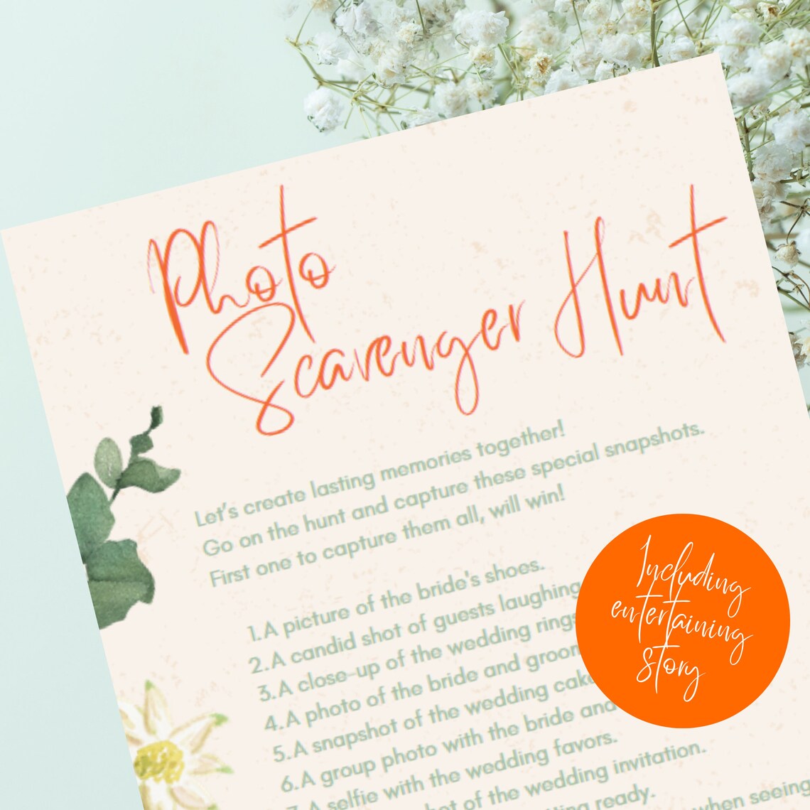 Wedding Photo Scavenger Hunt Printable, Wedding Party Games, DIY ...