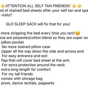 Glo Sleep Sack, Self Tan Bed Sheet Protector, Polycotton Sleeping Sack ...