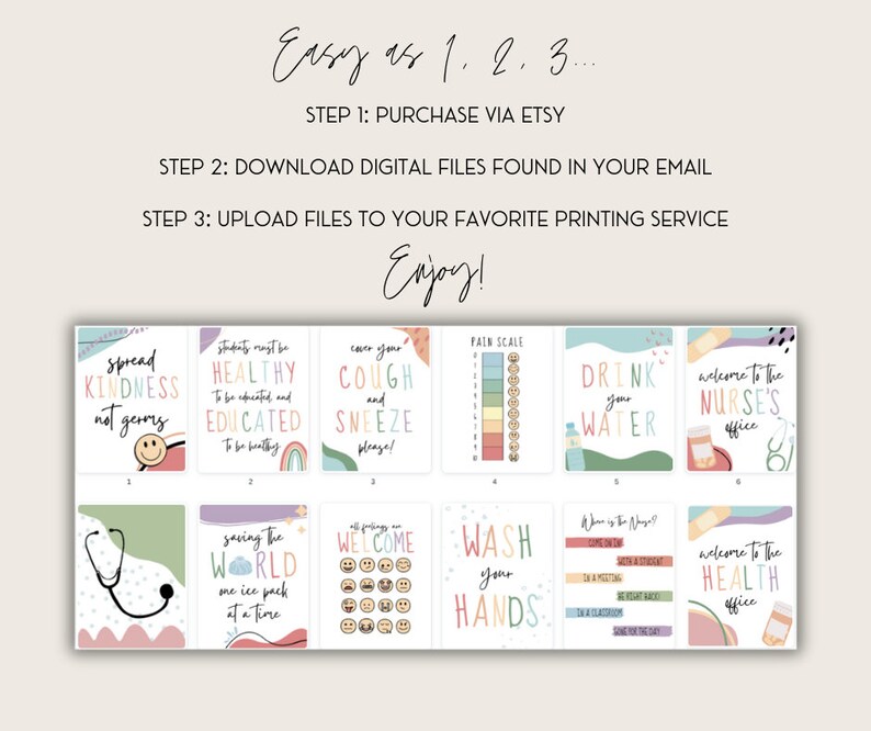School Nurse Office, Health Office, Instant Digital Download Printable ...