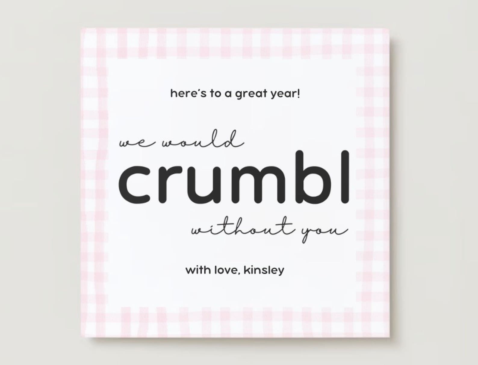 Crumbl Cookies Back to School Teacher Gift Tag Card, Personalized ...