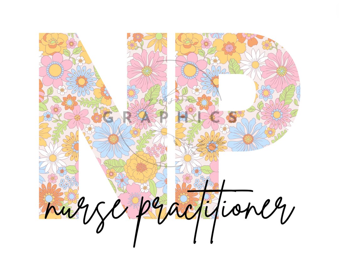 Nurse Practitioner PNG File, Floral Boho Retro Neutral, Colorful, Nurse ...