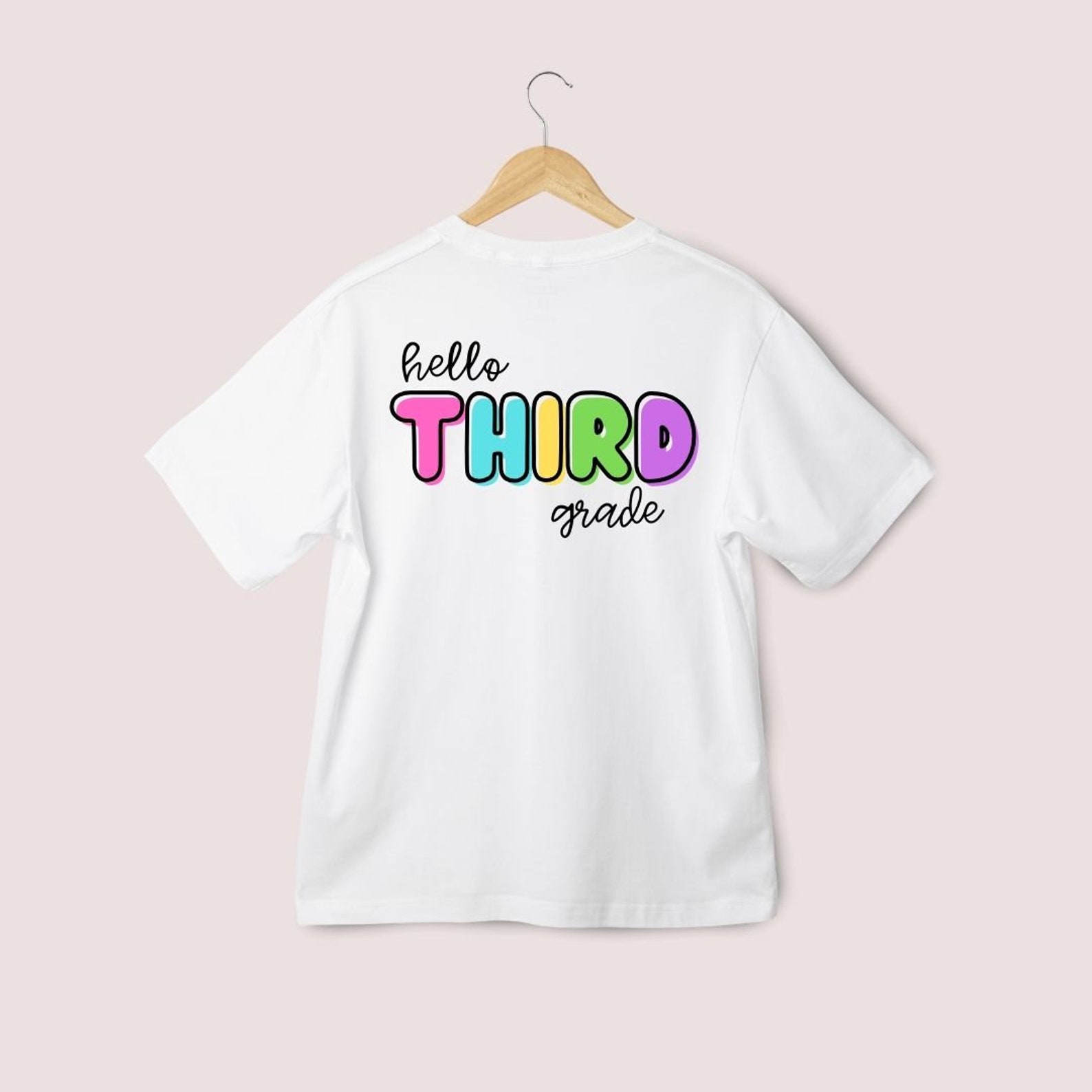 Hello Third Grade, First Day, Back to School PNG File, Rainbow ...