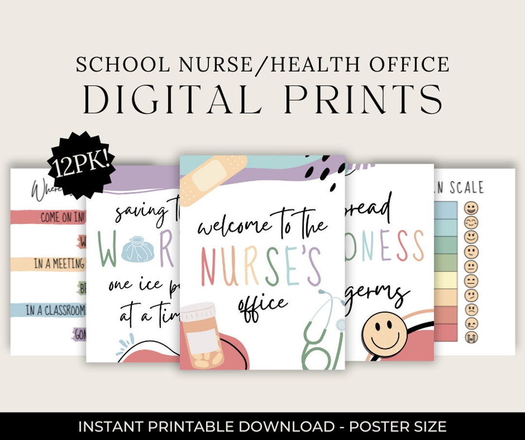 School Nurse Office, Health Office, Instant Digital Download Printable ...