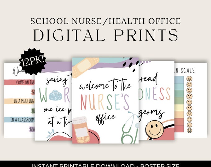 School Nurse Office, Health Office, Instant Digital Download Printable ...