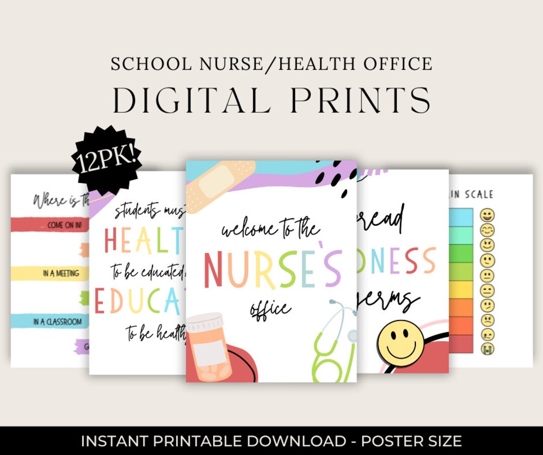 School Nurse Office, Health Office, Instant Digital Download Printable ...