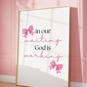 Christian Wall Art, in Our Waiting God is Working, Inspirational Faith ...