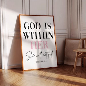 God is Within Her She Will Not Fall Bible Quote, Bible Affirmation ...