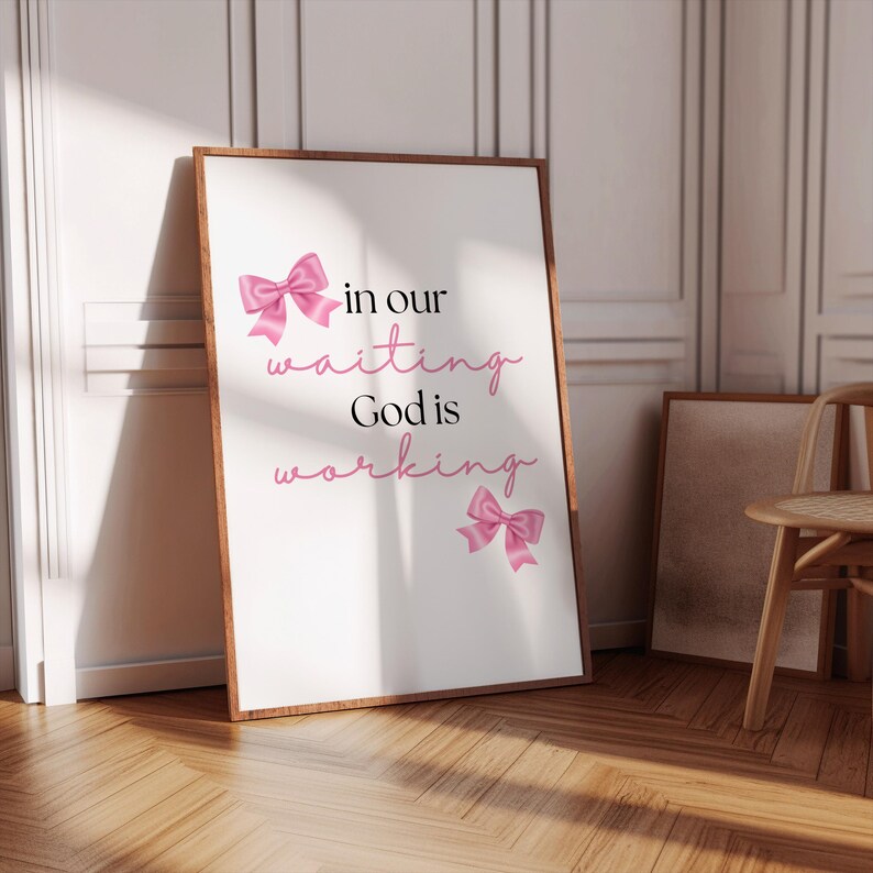 Christian Wall Art, in Our Waiting God is Working, Inspirational Faith ...