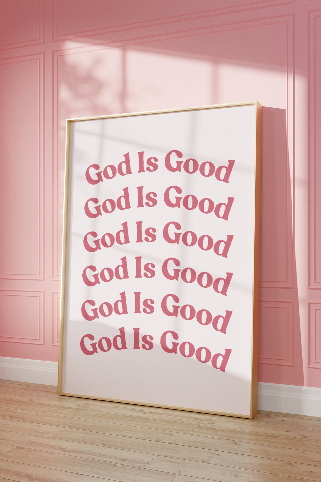 God is Good Pink Poster Divine Inspiration Faith Hope Room Wall Art - Etsy