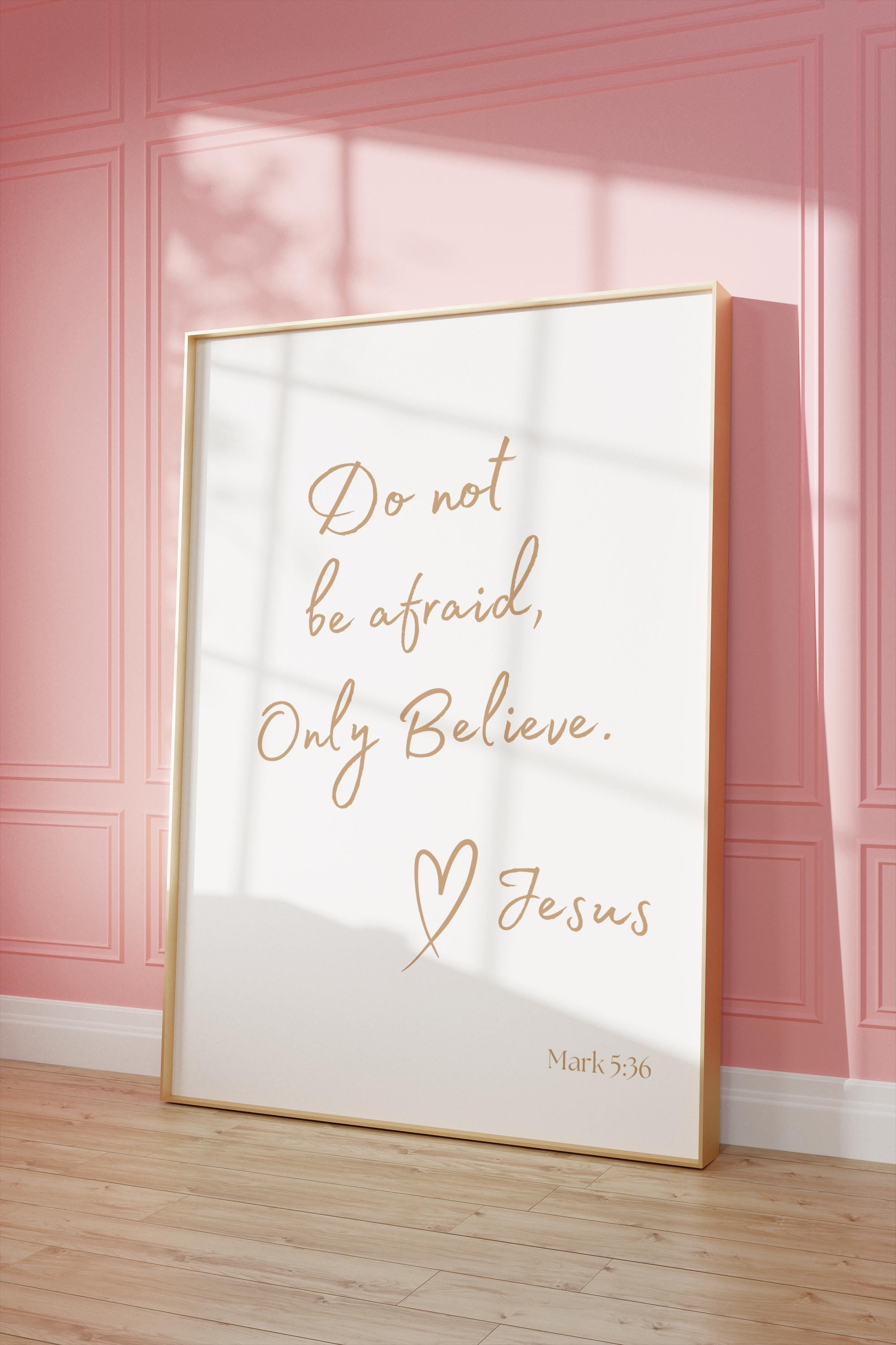 Bible Verse Poster: Do Not Be Afraid, Only Believe - Etsy