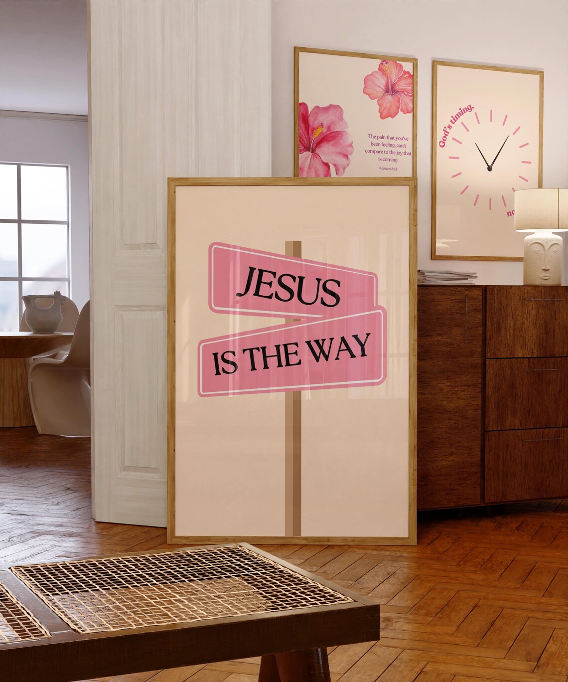 Jesus is the Way Sign | Christian Wall Art | Pink Faith Decor Printable ...