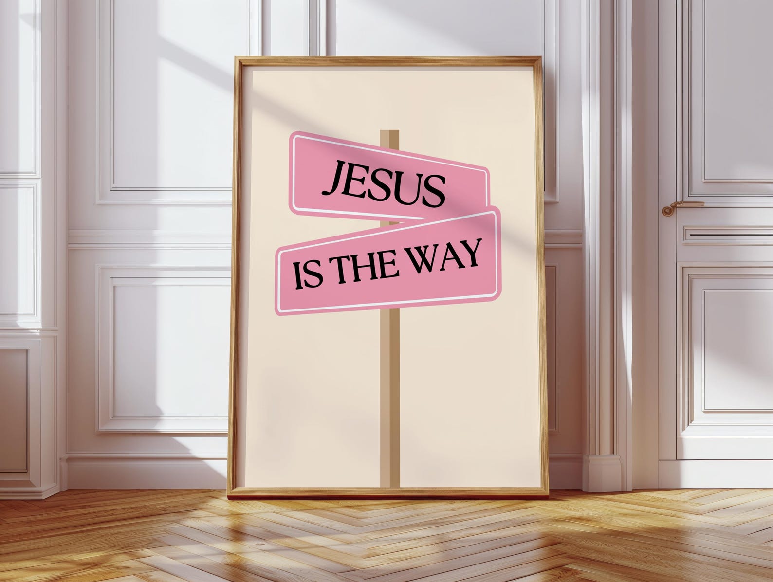 Jesus is the Way Sign | Christian Wall Art | Pink Faith Decor Printable ...