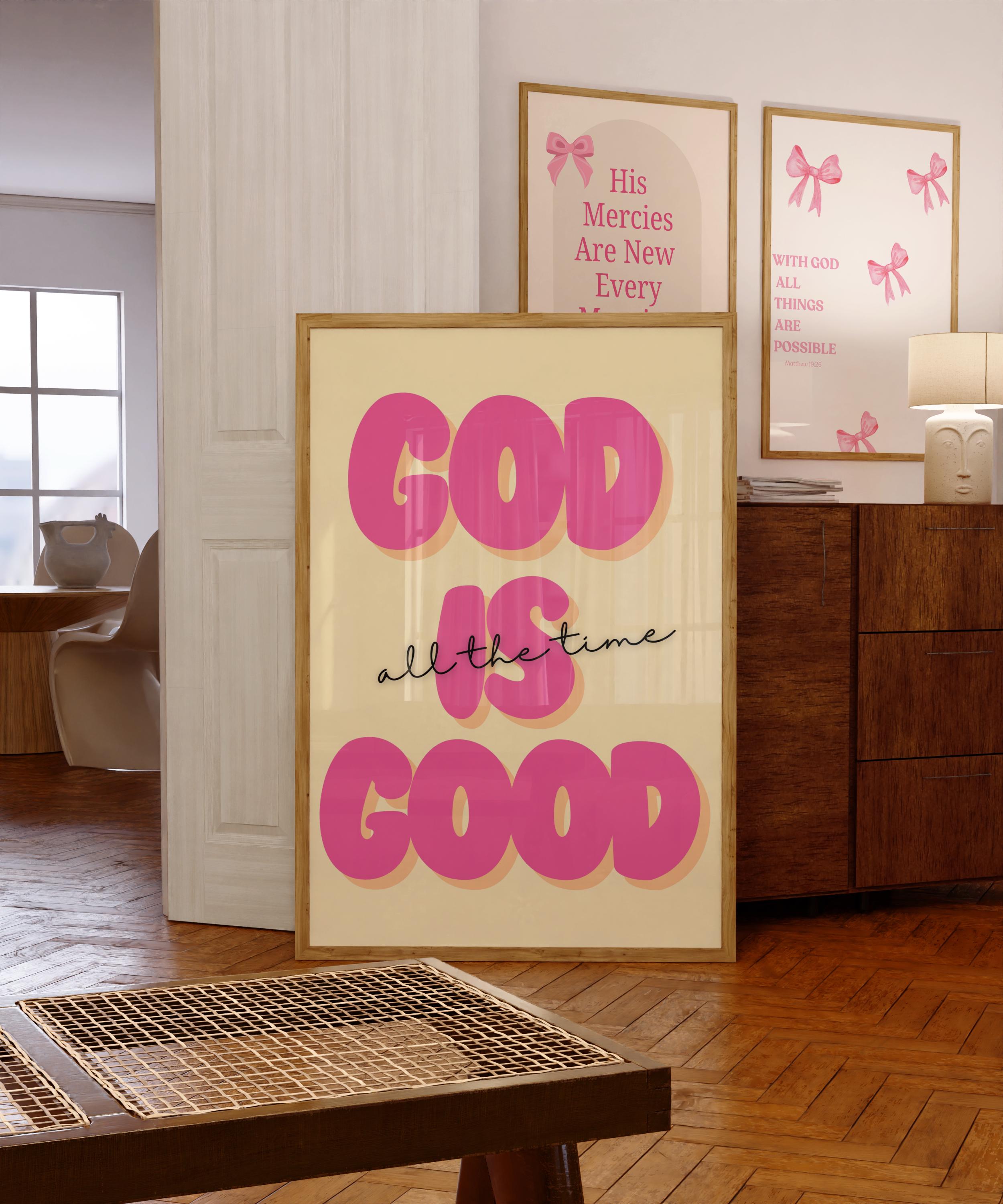 God is Good All the Time Wall Art, Christian Wall Art, Colorful ...