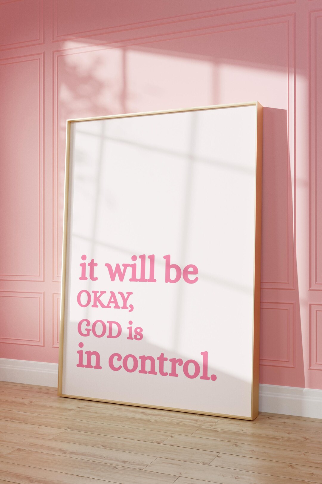 It Will Be Okay God is in Control Poster, Christianity Wall Art, God ...