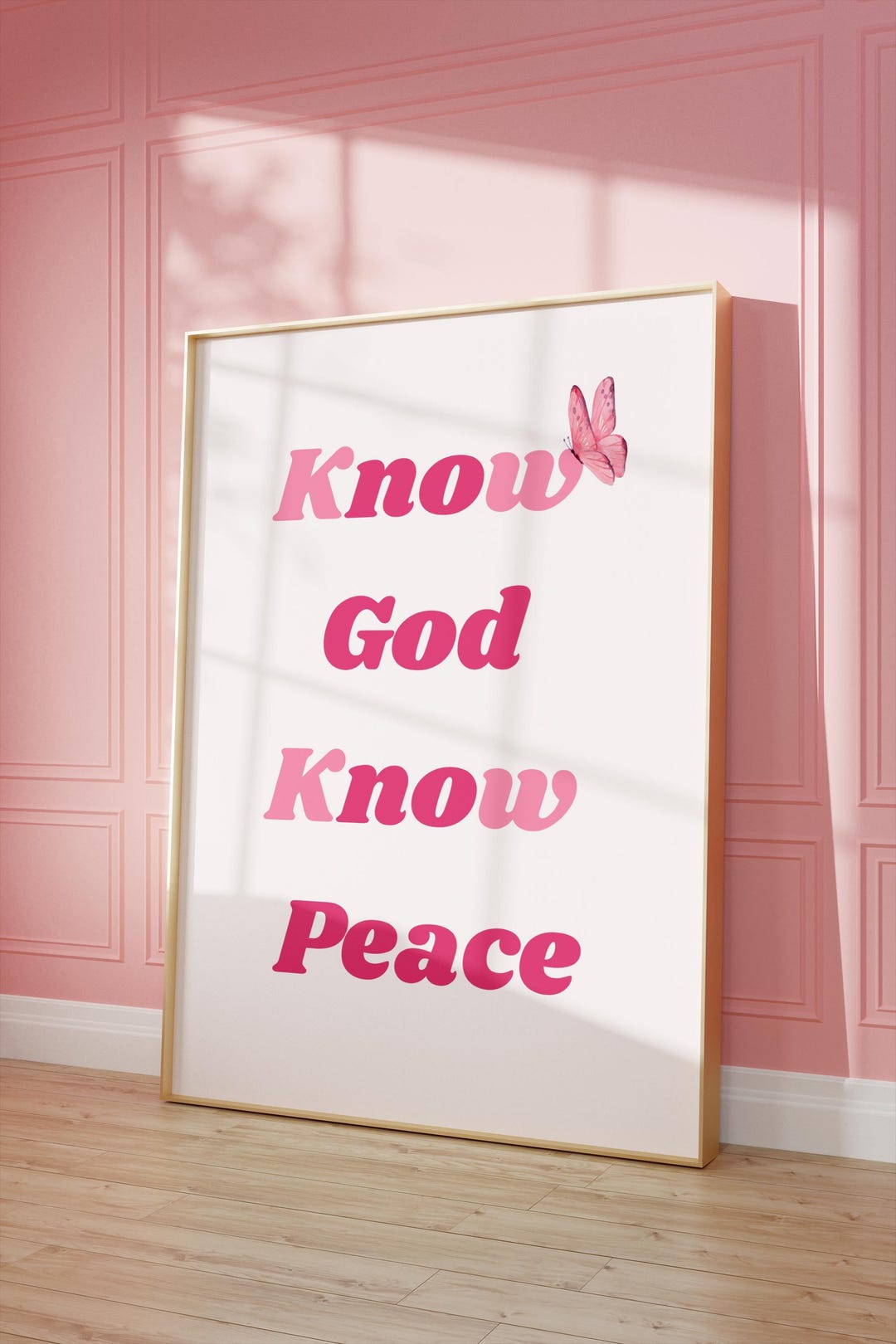 Know God Know Peace, Christianity Wall Art, Pink Faith Wall Art, God ...