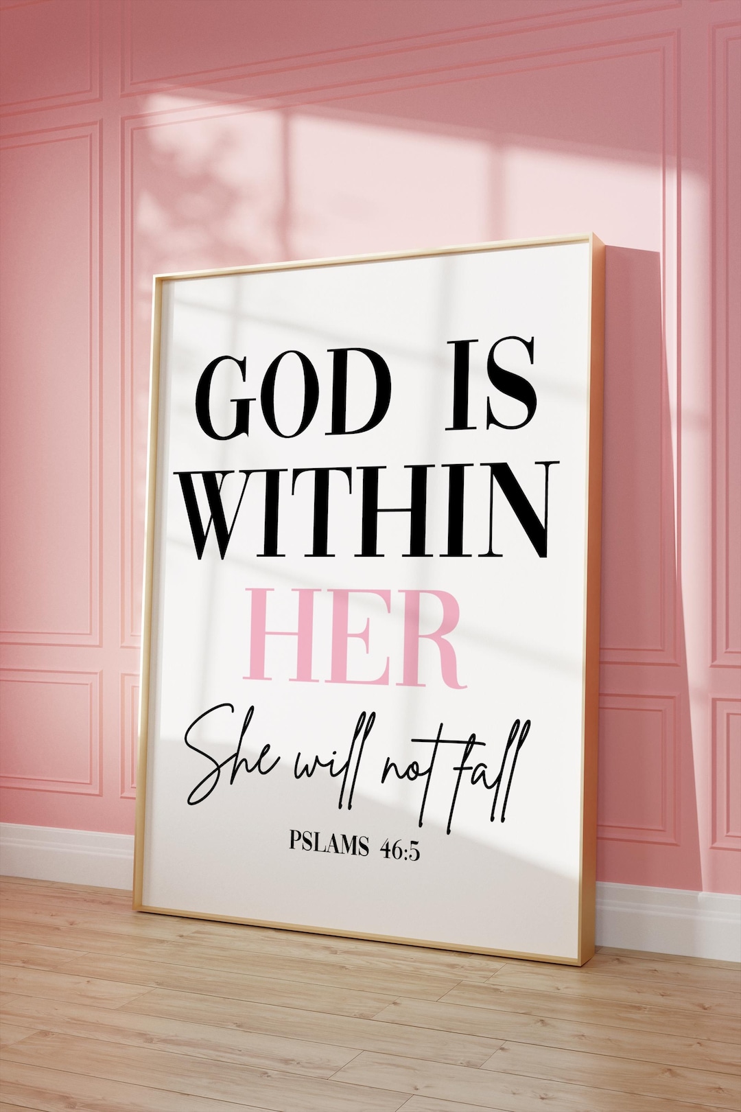 God is Within Her She Will Not Fall Bible Quote, Bible Affirmation ...