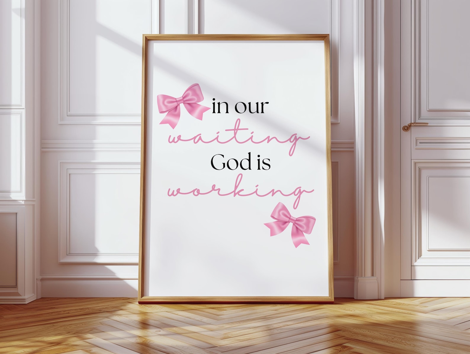 Christian Wall Art, in Our Waiting God is Working, Inspirational Faith ...