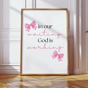Christian Wall Art, in Our Waiting God is Working, Inspirational Faith ...