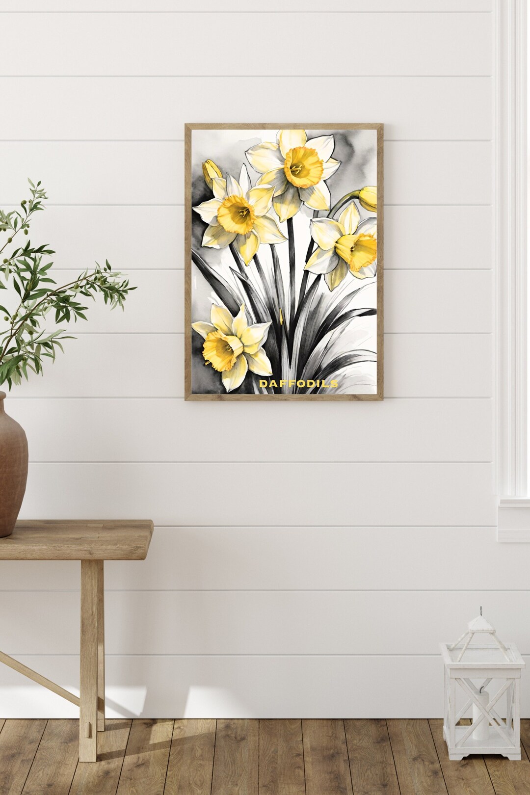 Yellow Daffodils Art Print, Yellow Daffodils Painting, Yellow Daffodils ...