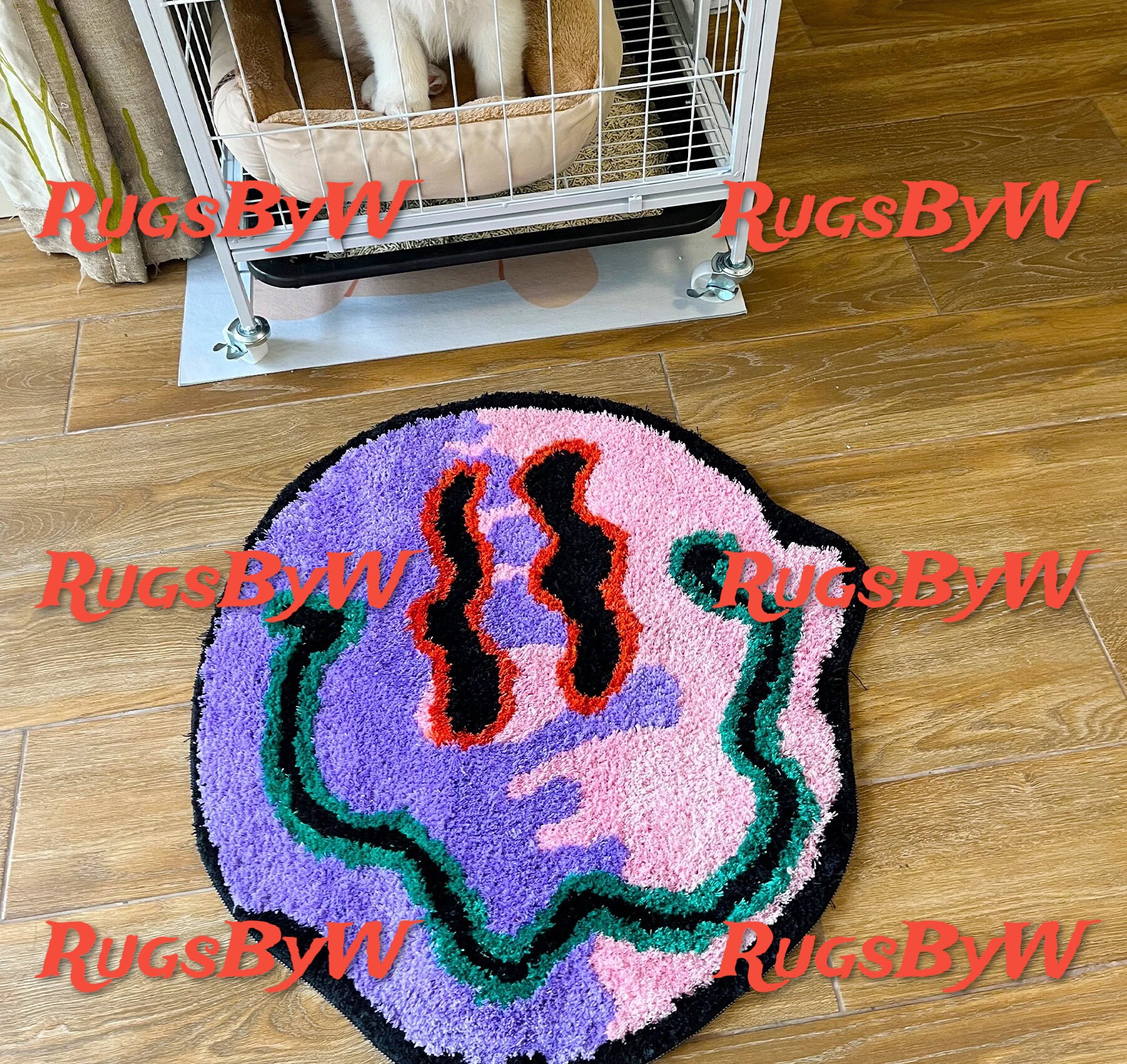 Trippy Purple Smiley Face Rug Emoji, Home, Decor, Plush Rug, Happy - Etsy