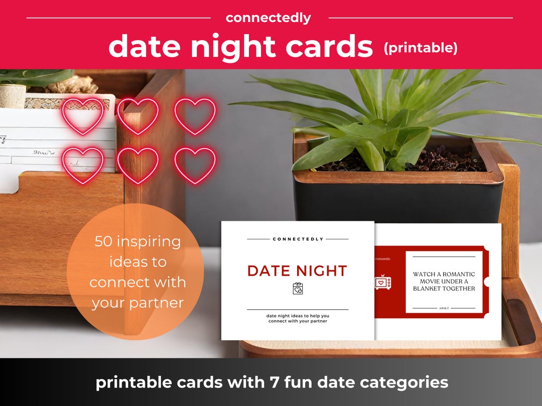 Date Idea Cards for Couples. Printable Date Night Ideas. Date Night ...
