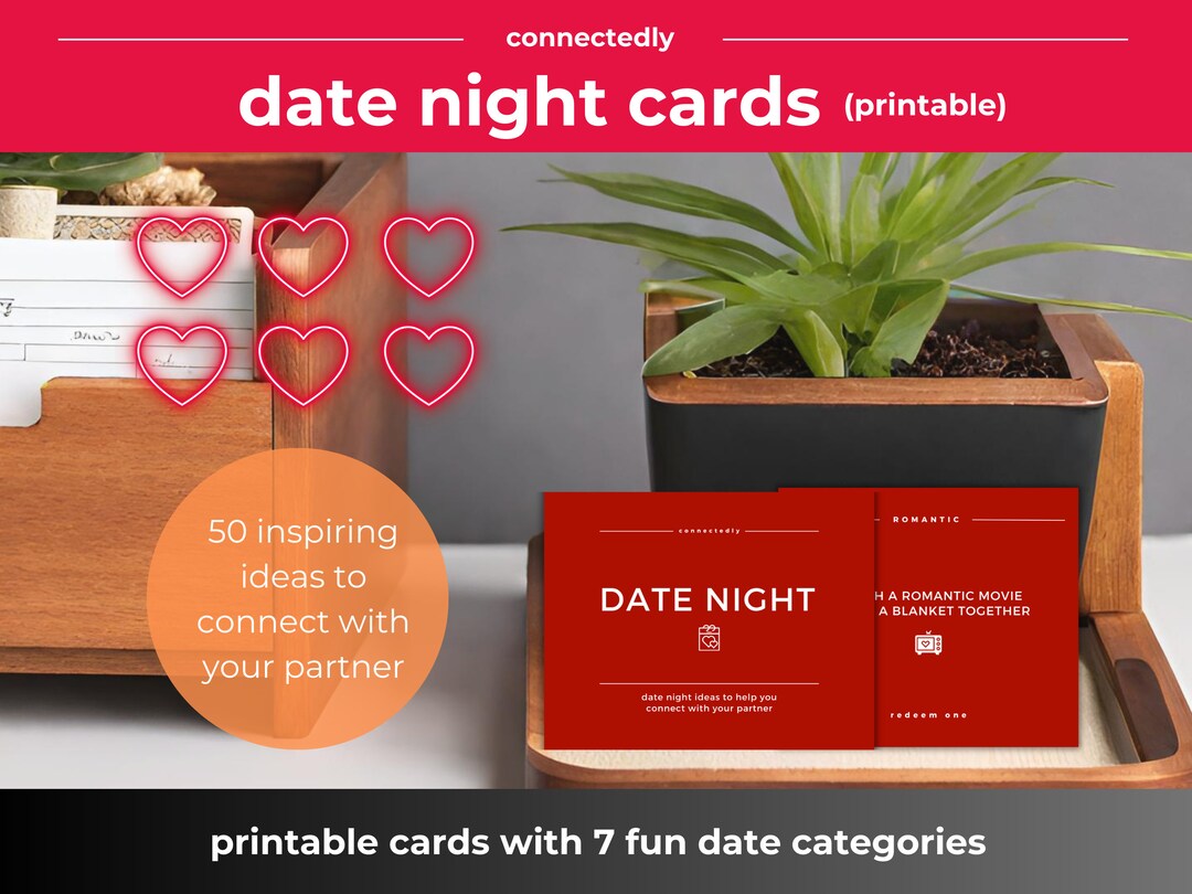Date Idea Cards for Couples. Printable Date Night Ideas. Date Night ...