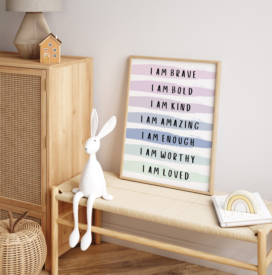Positive Affirmation Prints for Kids Room Encouraging Wall Art for ...