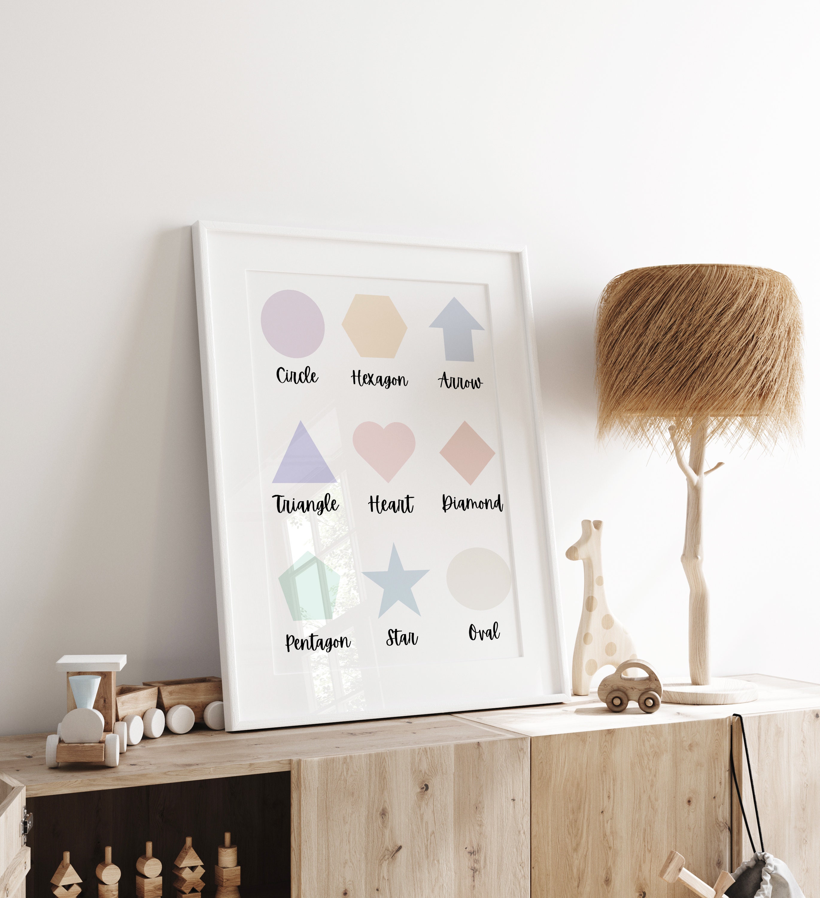 Educational Wall Art for Playroom Shapes Poster for Home Schooling ...