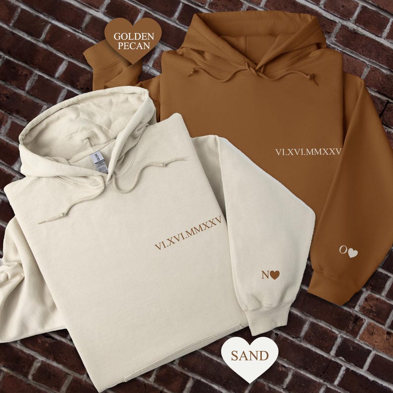 Personalized Roman Numeral Sweatshirt, Custom Valentines Day Hoodie ...