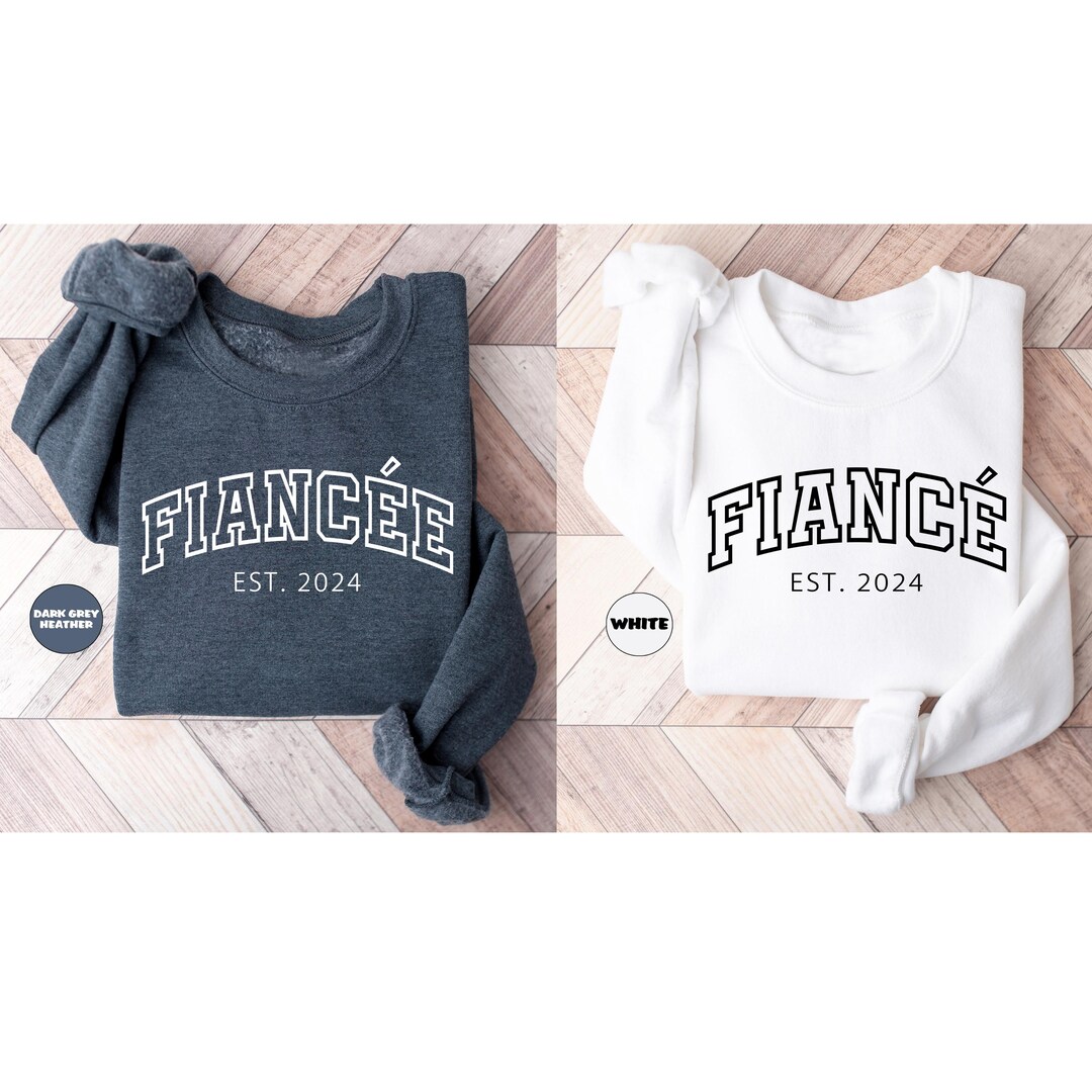 Custom Fiancee Fiance Sweatshirt, Matching Engagement Hoodie ...