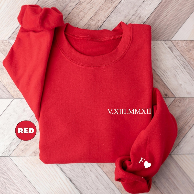 Personalized Roman Numeral Sweatshirt, Custom Valentines Day Hoodie ...