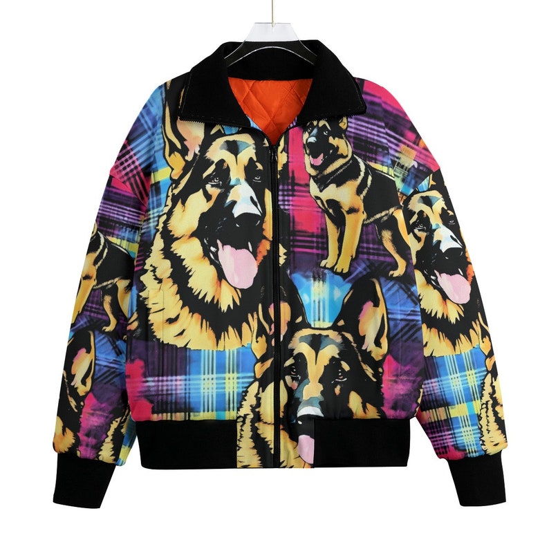 Pop Art Plaid Dog Bomber Jacket ,custom Dog Coat,german Shepherd ...