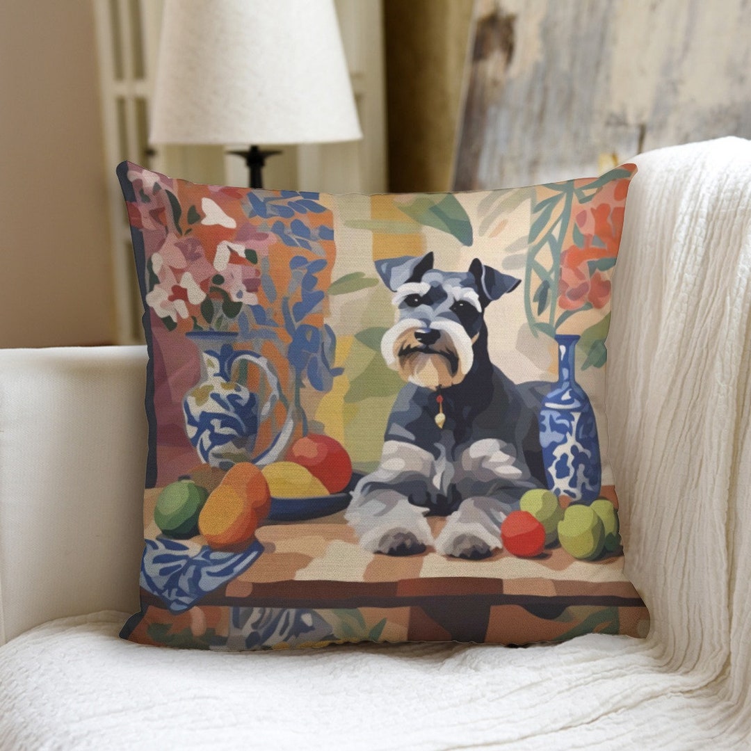 Miniature Schnauzer Matisse Dog Pillow, Gift for Dog Lover, Home Decor ...