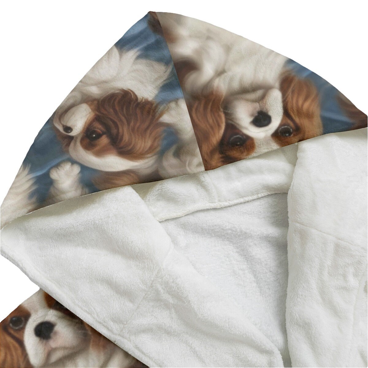 Cavalier King Charles Spaniel Dog Plush Robe, Hooded Bathrobe, Unisex ...