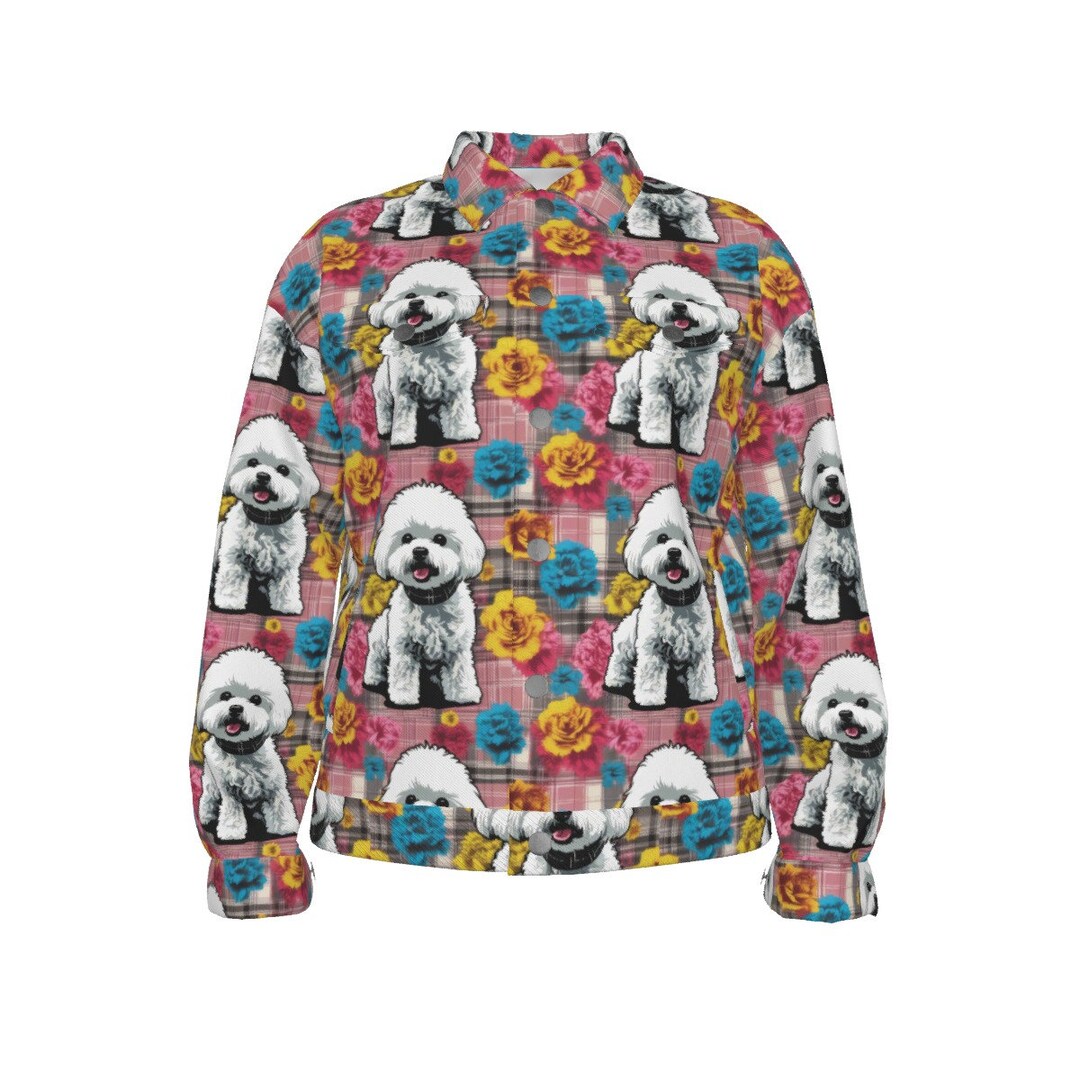 Bichon Frisé Pop Art Jacket, Dog Cotton Jacket, Gift ,unisex ...