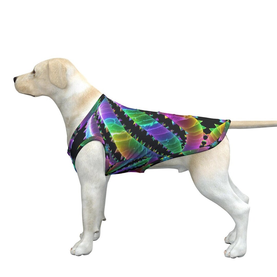 Psychedelic DNA Dog Shirt, Big Dog Tank Top, Large Canine Vest, Gift ...