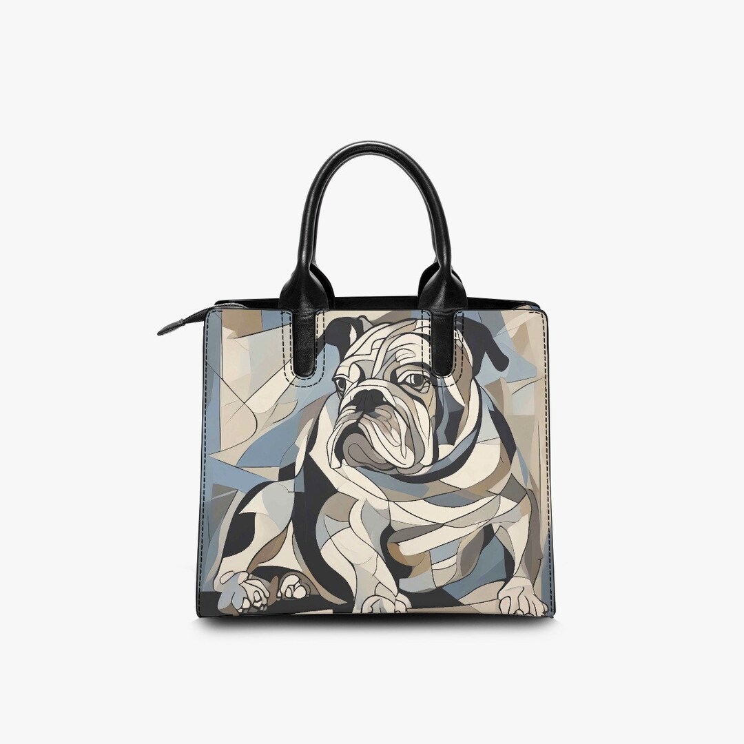 Cubist Custom Dog Tote Bag, Crossbody, Bulldog Fine Art Gift for Dog ...