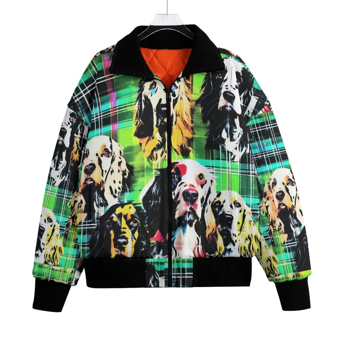 English Setter Plaid Dog Bomber Jacket ,custom Dog Coat,custom Breed ...