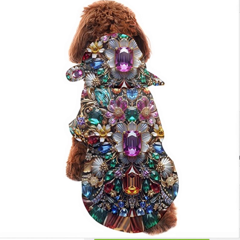 Rococo Bejeweled Dog Coat, Puppy Jacket, Outfit for Pet, Doggy ...
